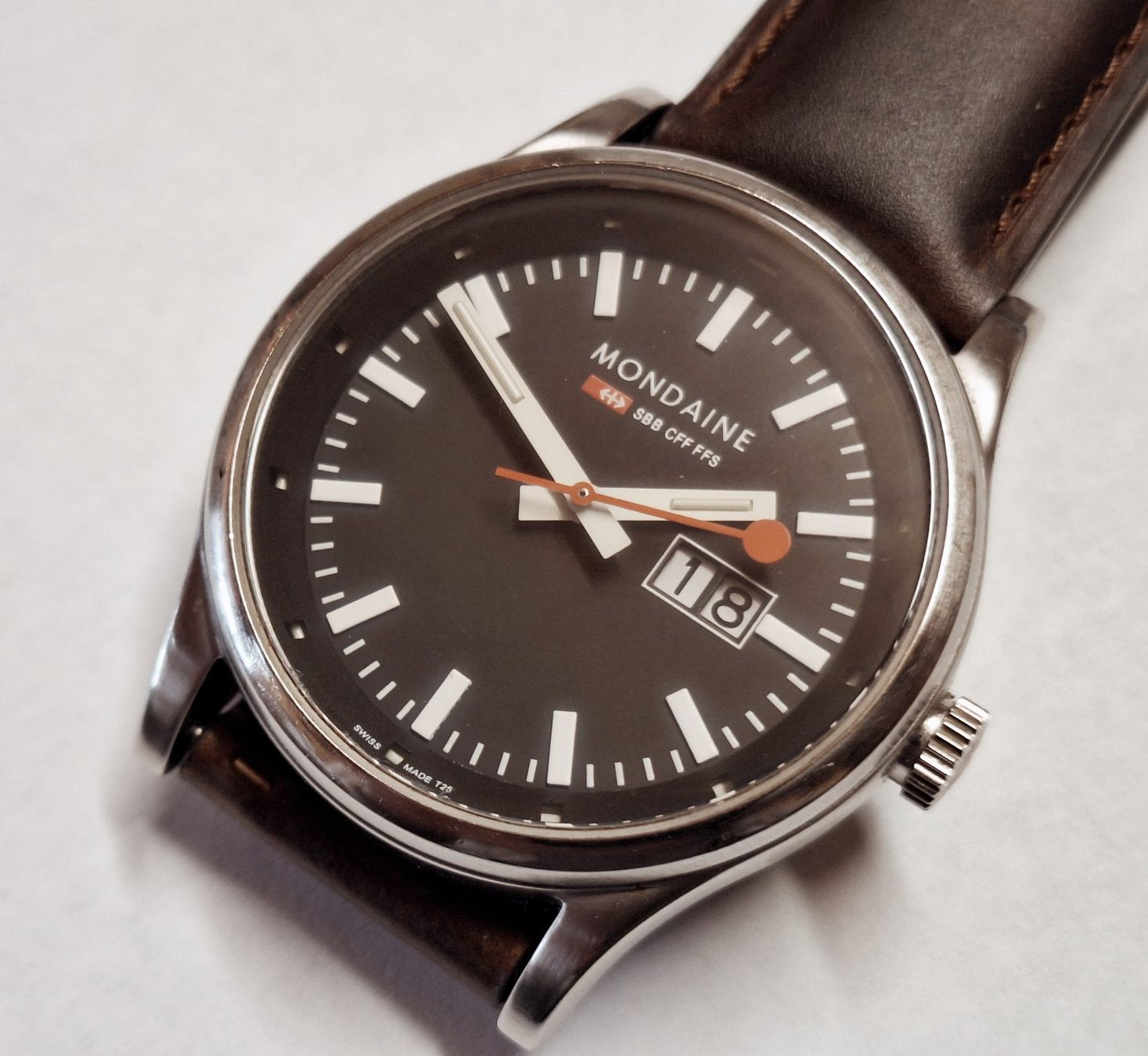 MONDAINE SBB CFF FFS Uhr, Top Zustand, Lederarmband! (Gebraucht) in ...