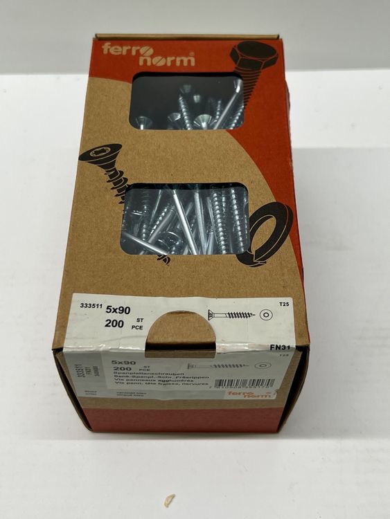 Ferro norm Holzschrauben 5x90 200 St.( 24130) (Neu (gemäss Beschreibung ...