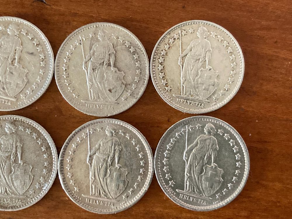 Schweizer Silbermünze 8 x 50 Rappen div. Jahrgänge (Gebraucht) in Subingen für CHF 12.5 – mit ...