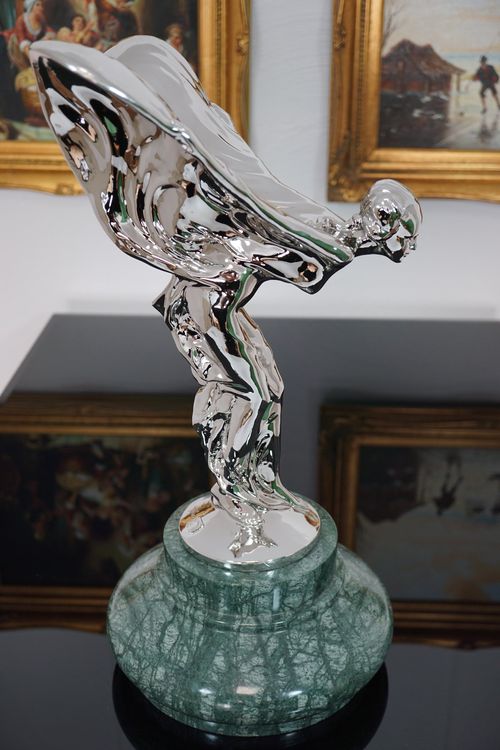 GROSSE SILBER BRONZE EMILY OF ECTASY ROLLS ROYCE SKULPTUR (Gebraucht ...