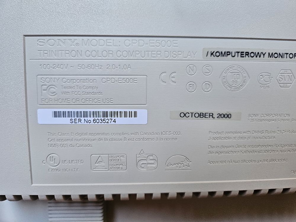 Sony Trinitron Multiscan E500 (D'occasion) à Courroux pour CHF 135 ...