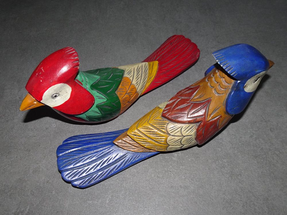 Vögel aus Holz geschnitzt / Holzvögel | Kaufen auf Ricardo