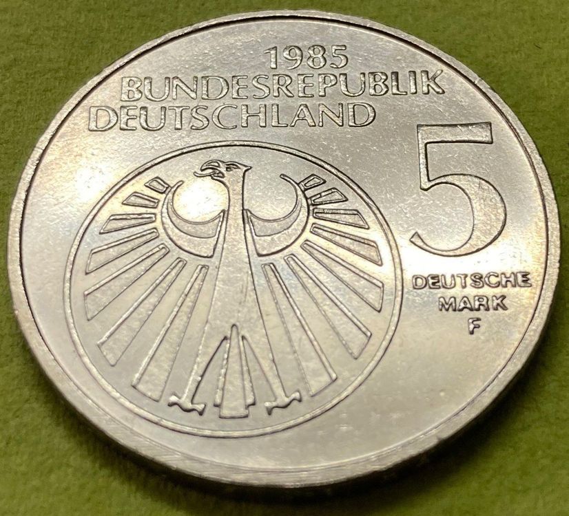 5 Deutsche Mark 1985 F | Gedenkmünze | vorzüglicher Zustand (Gebraucht) in Oberegg für CHF 8.25 ...