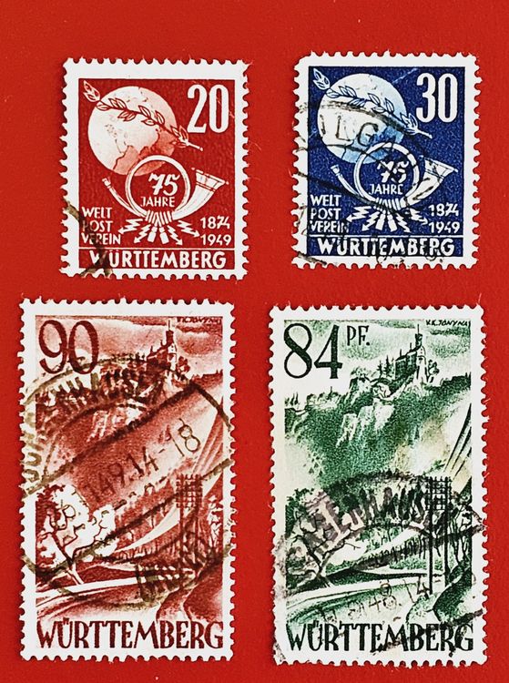 WÜRTTEMBERG FRANZ. ZONE UPU ANSICHTEN HÖCHSTWERT 37 1949 GE. (Gebraucht) in Düdingen für CHF 6 ...