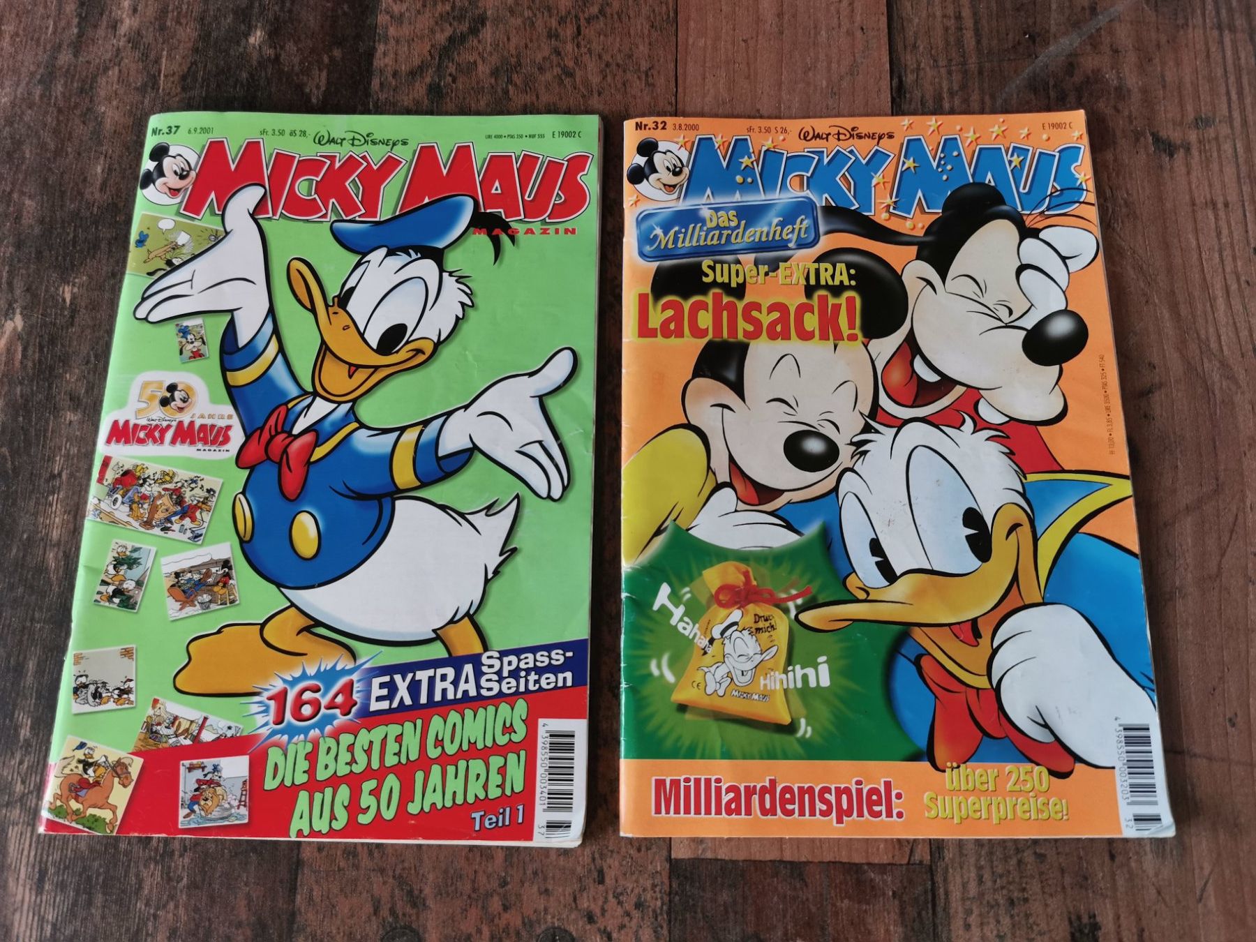 Micky Maus Das Milliardenheft Nr. 32 + 37 Heft / 2000 + 2001 (Gebraucht ...