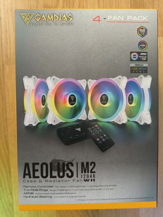 RGB Lüfter Weiss (4 er Set) 120mm GAMDIAS Aeolus M2-1204R | Kaufen auf ...