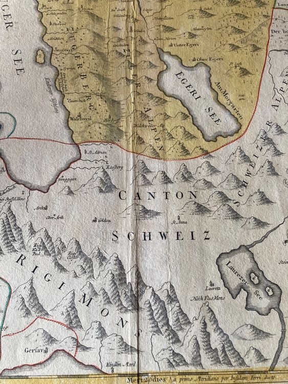Alte Karte Zuger See, Ägeri See (Egerie See), Kt. Zug 1768 (Gebraucht) in Adliswil für CHF 750 ...