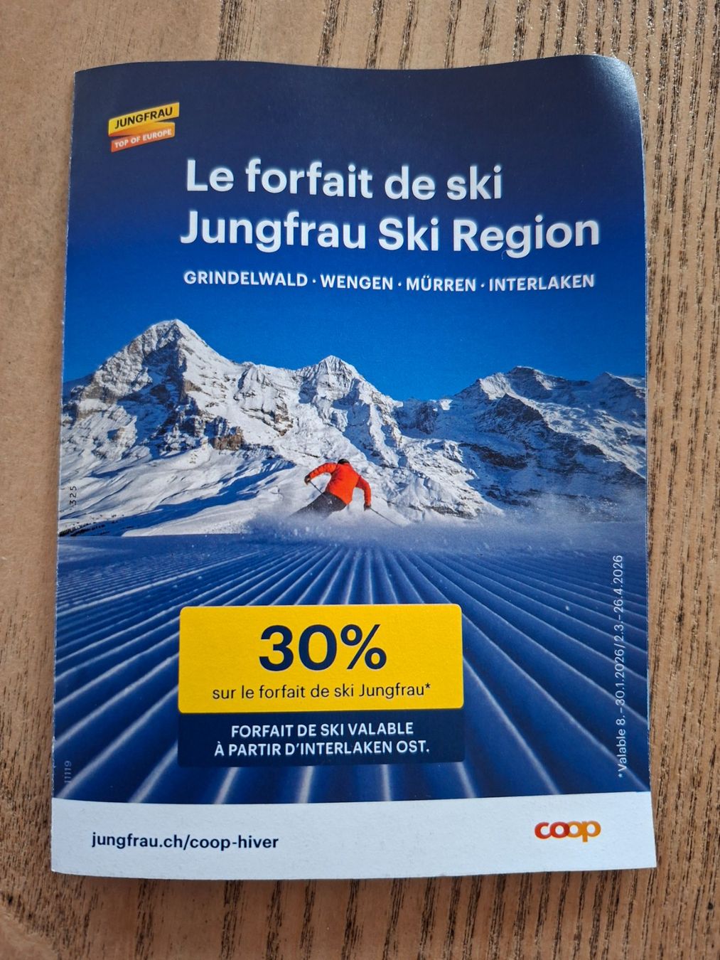 Bon plan! 30% de réduction forfait ski Jungfrau Coop ️🎿 (Neuf avec ...