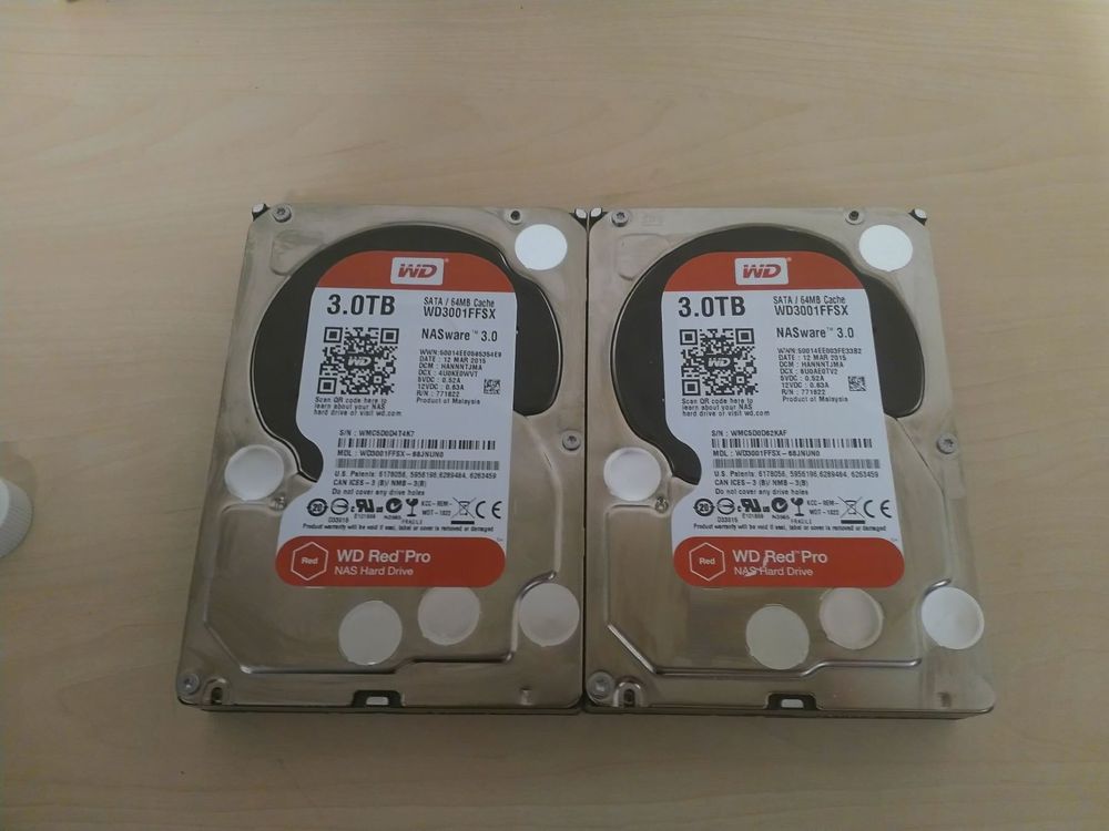 2x WD Red Pro 3TB, 17k/27k Betriebsstd. (Gebraucht) in Mastrils für CHF ...
