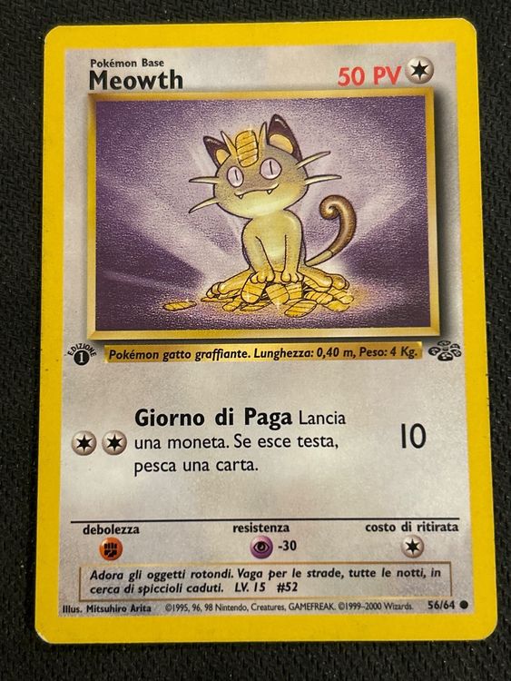 Pokemon card old FIRST EDITION Jungle 1998, Meowth 56/64 | Kaufen auf ...