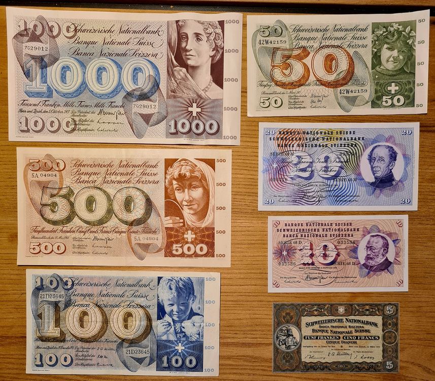 Serie Schweizer Banknoten (Neu und originalverpackt) in Wil SG für CHF 570 – nur Abholung auf ...