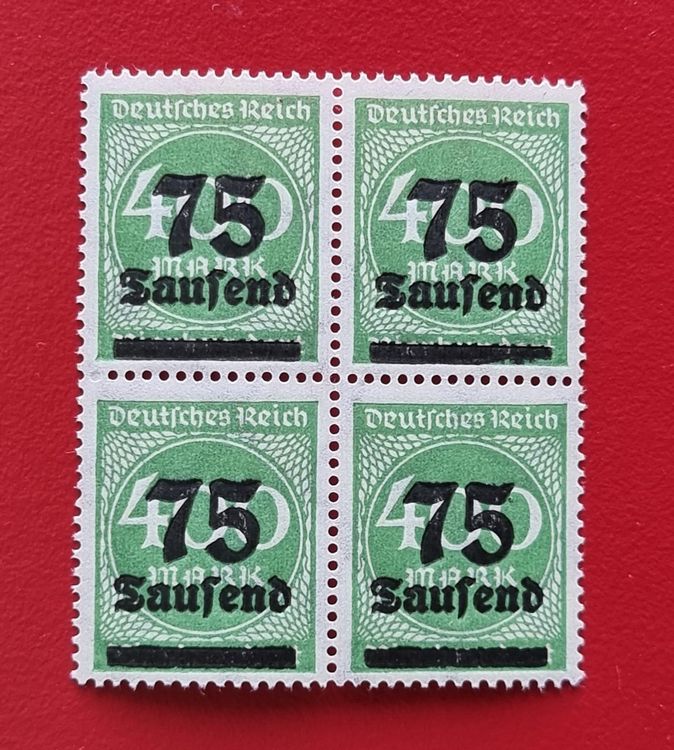 DEUTSCHES REICH INFLATION 75 TAUSEND IM VIERERBLOCK 1923** | Kaufen auf Ricardo