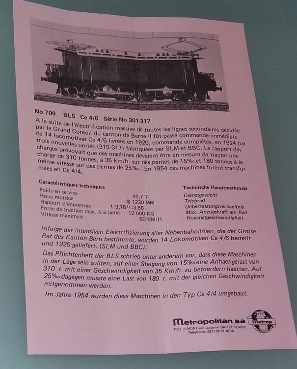 Metropolitan H0: Lokomotive Ce 4/6 BLS - analog | Kaufen auf Ricardo