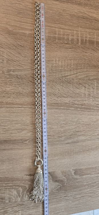 Wunderschöne Statement Kette mit Quaste, echt Silber, lang (Neu (gemäss ...