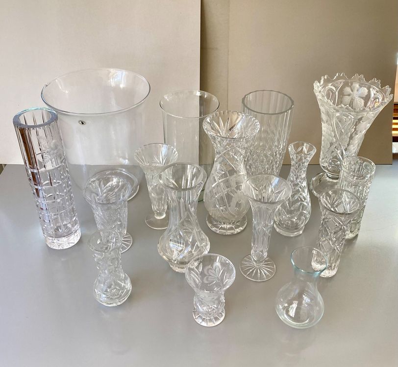 GROSSE SAMMLUNG VASEN „GLAS“ AB 1.-!!! | Kaufen auf Ricardo