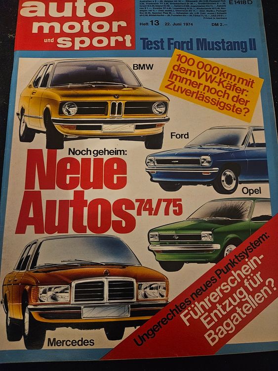 AMS 13/74 VW 1302 Käfer Seat 133 Ford Mustang II xx | Kaufen auf Ricardo