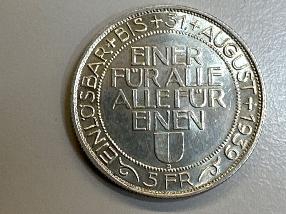 Eidgenössisches Schützenfest Luzern 5 Fr. Silber 1939 | Kaufen auf Ricardo