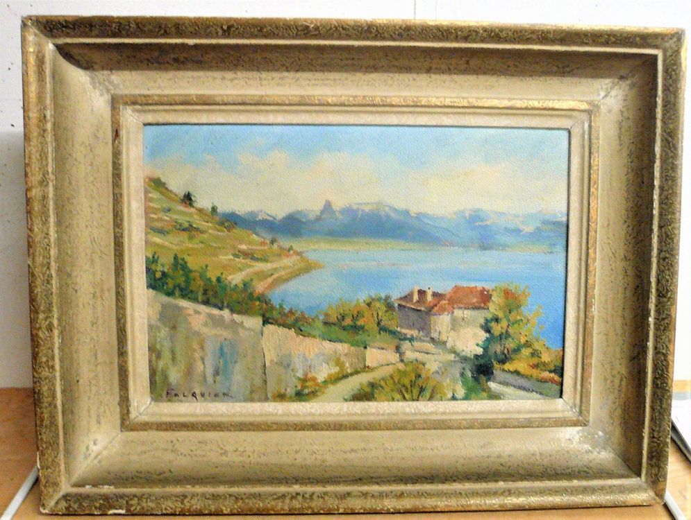Falquier, kleines OelBild, Seelandschaft | Kaufen auf Ricardo