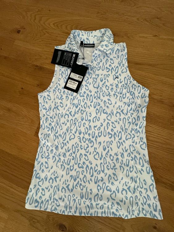 LINDEBERG Polo DENA Print - weiss hellblau mit Etikett NEU (Neu und ...