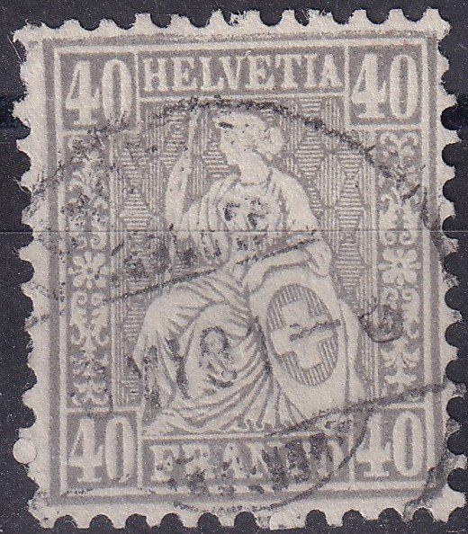 Sitzende Helvetia 40 Rp, Nr.42, Befund, SBK 220.-+++ | Kaufen auf Ricardo