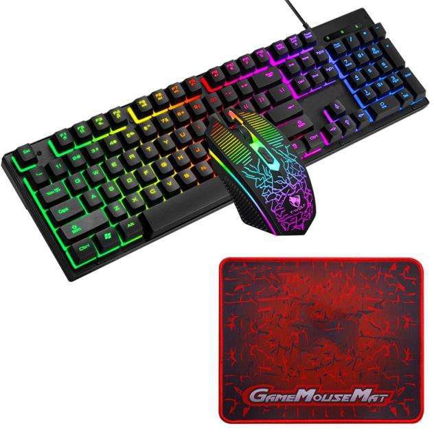 LED Gaming Tastatur Maus Set Keyboard 6 Tasten 2400 DPI Maus (Neu ...