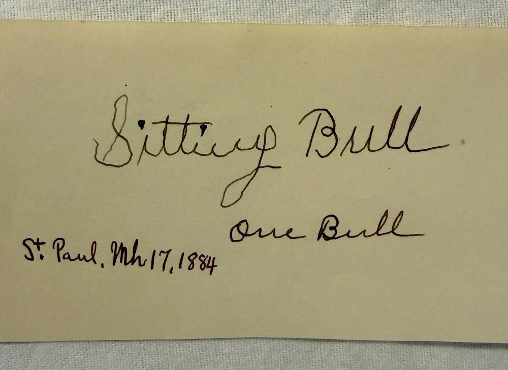 Autogramm Häuptling Sitting Bull und One Bull - Zertifiziert (Gebraucht ...