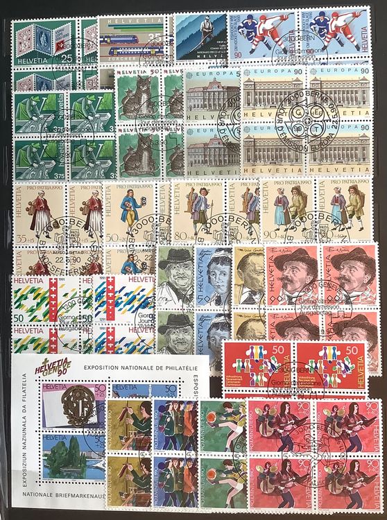 1990 Schweiz - Jahresausgabe ET im Viererblock (Neu (gemäss Beschreibung)) in Liestal für CHF 12 ...