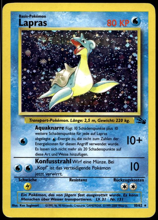 Lapras 10/62 Holo (2xSWIRL) Pokémon Fossil ab 1 | Kaufen auf Ricardo