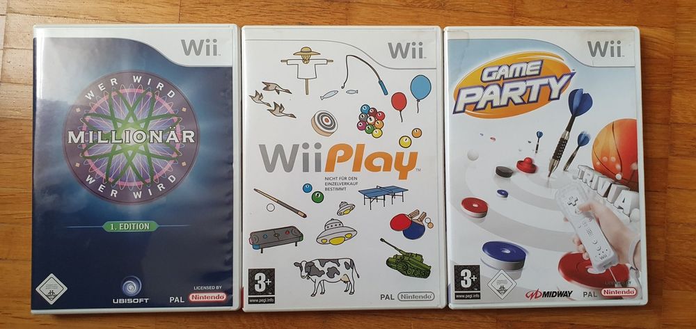 Nintendo Wii 3 Spiele - Game Party, Wii Play, Millionär (Gebraucht) in ...