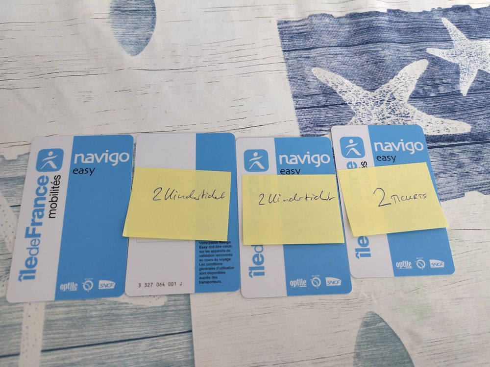 4x Navigo Easy Card für Metro Paris inkl. 6 Tickets (Gebraucht) in ...