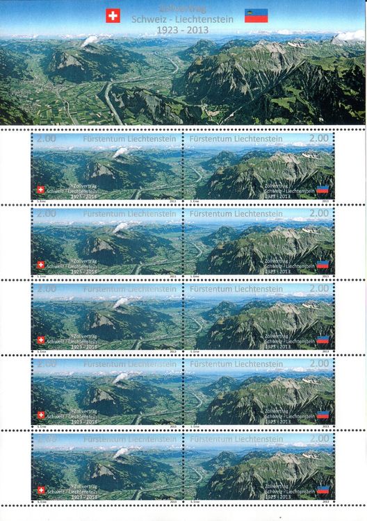 ** POSTFRISCH ** ZOLLVERTRAG SCHWEIZ - LIECHTENSTEIN BOGEN (Neu (gemäss Beschreibung)) in Losone ...