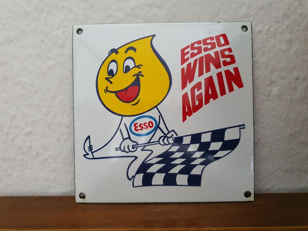 Emailschild Esso Tankstelle Logo Emaille Schild Reklame Deko | Kaufen ...