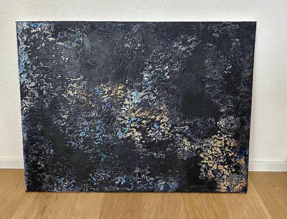Original Acryl Gemälde auf Leinwand,Unikat, schwarz/ Effekte | Kaufen auf Ricardo