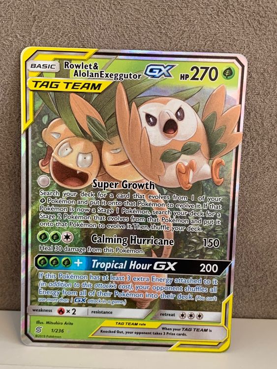 Rowlet & Alolan Exeggutor GX ENG UnifiedMinds Pokemon 1/236 | Kaufen auf Ricardo