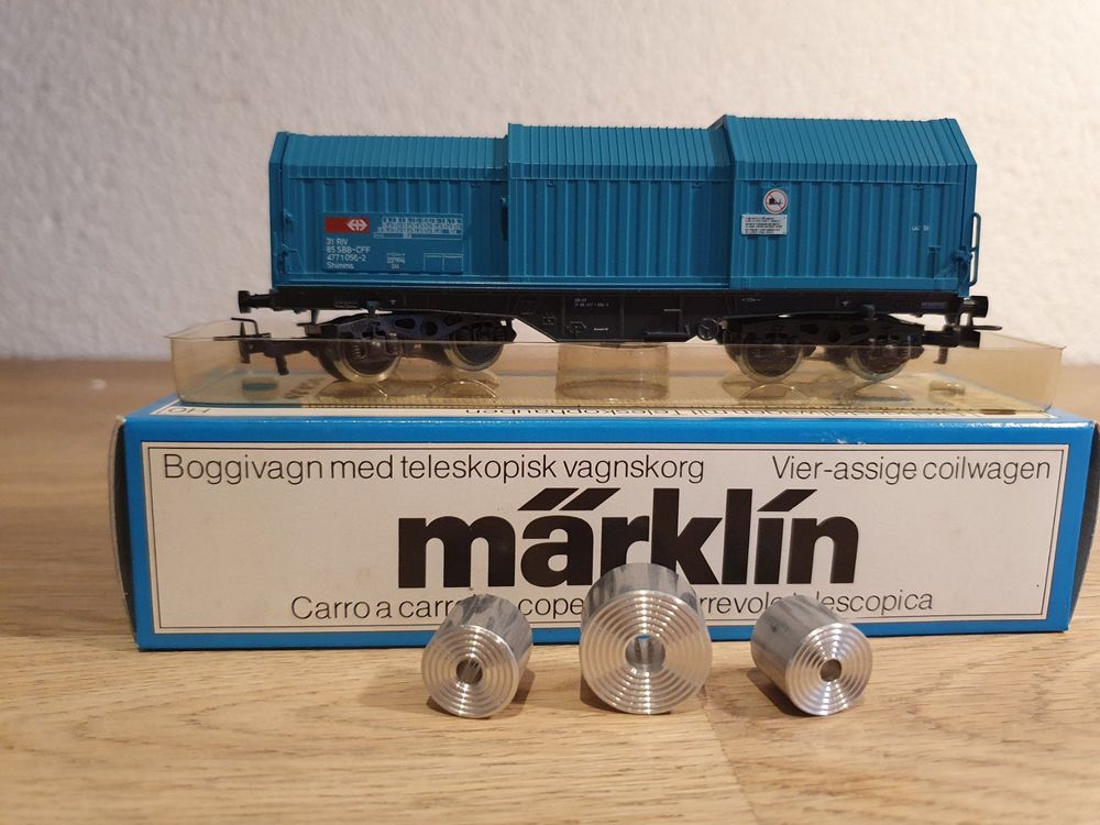 Märklin Drehgestellwagen mit Teleskophauben (4687) | Kaufen auf Ricardo