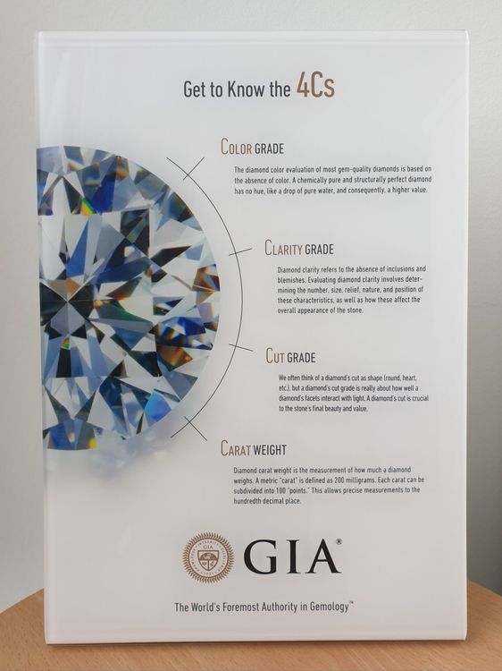 GIA 4Cs of Diamond Quality Aufsteller, Skala, Präsentation (Gebraucht ...