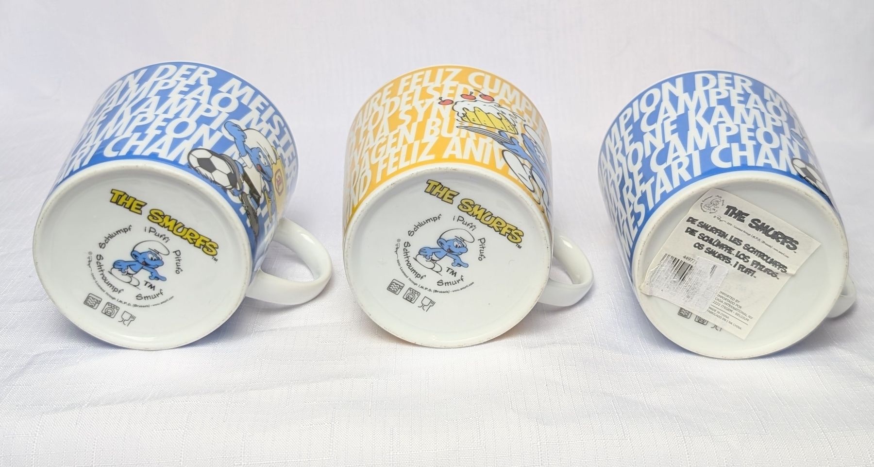 3x Schlumpf Tassen - i Puffi - Pitufo - Smurf - Schtroumpf (Neu (gemäss ...