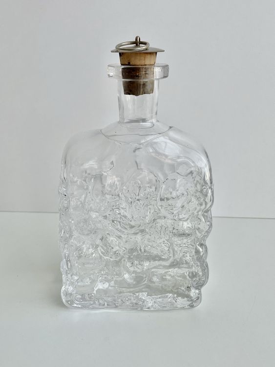 Vintage Lindshammar bark textured art glass decanter. 1970s (Gebraucht ...