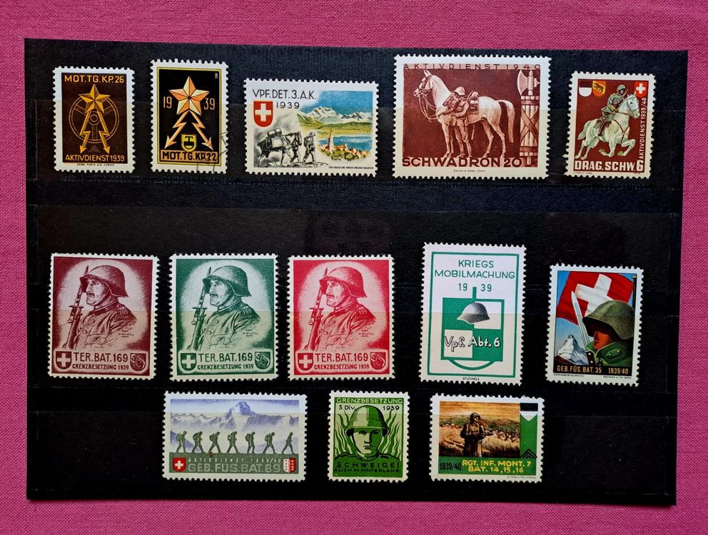 schöne Steckkarte alte Soldatenmarken 2.WK postfrisch (Neu (gemäss Beschreibung)) in ...