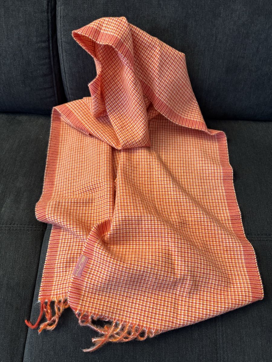 Kuna Alpaka Schal, Orange/Weiss, Top Zustand! (Neu (gemäss Beschreibung ...