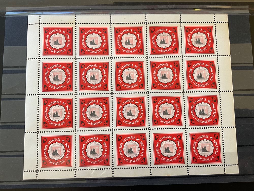 Block Vignette Expo.Nationale Philatellie Lausanne 1955 ** | Kaufen auf ...
