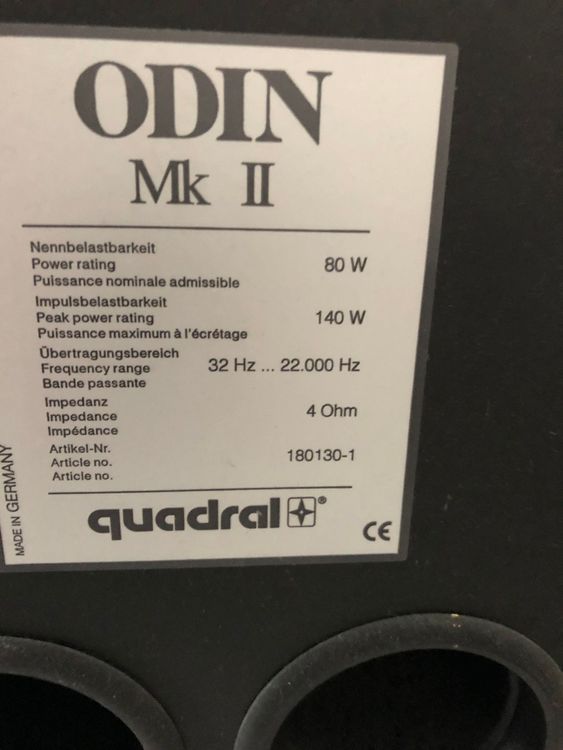 Quadral Odin MK2 Standboxen (Gebraucht) in Meisterschwanden für CHF 36 – mit Lieferung auf ...