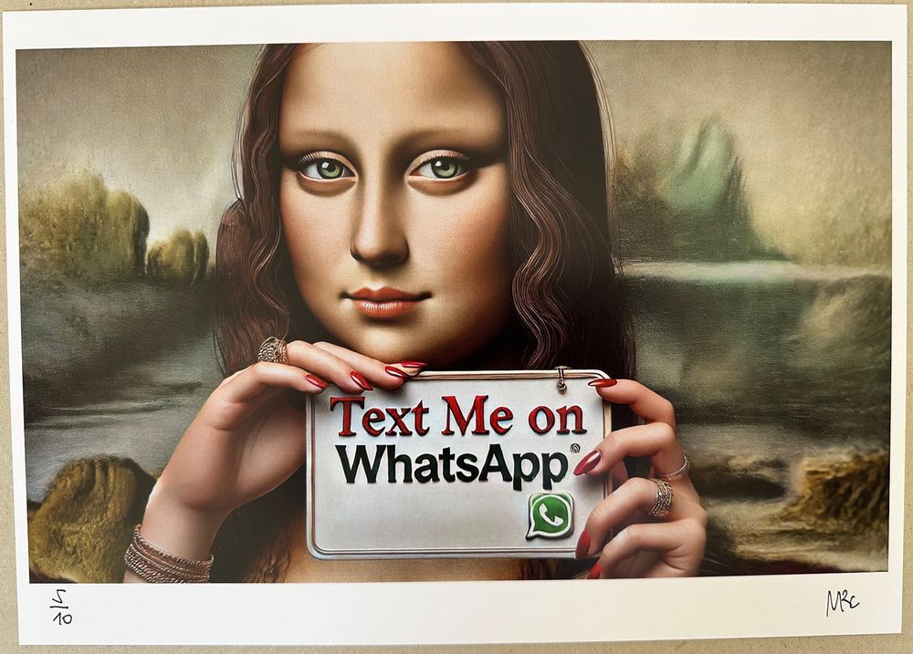Mister C: Mona Lisa „Text me on WhatsApp“, signiert 5/10 (Neu (gemäss ...