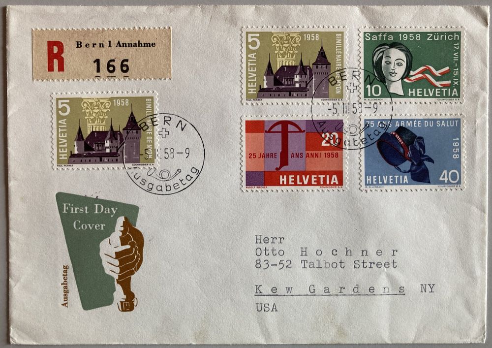 FDC Werbemarken 1958 illustriert ET BERN, SBK 35 Fr. (Gebraucht) in Flawil für CHF 5 – mit ...