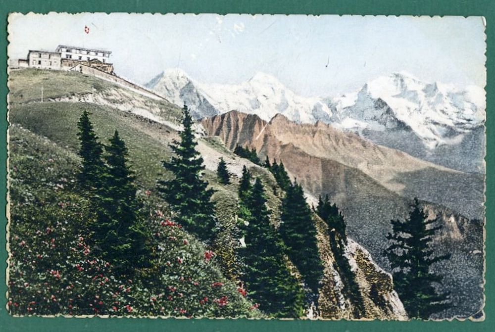 Hotel Schynige Platte mit Eiger, Mönch und Jungfrau, 1952 (Gebraucht) in Sargans für CHF 1 – mit ...