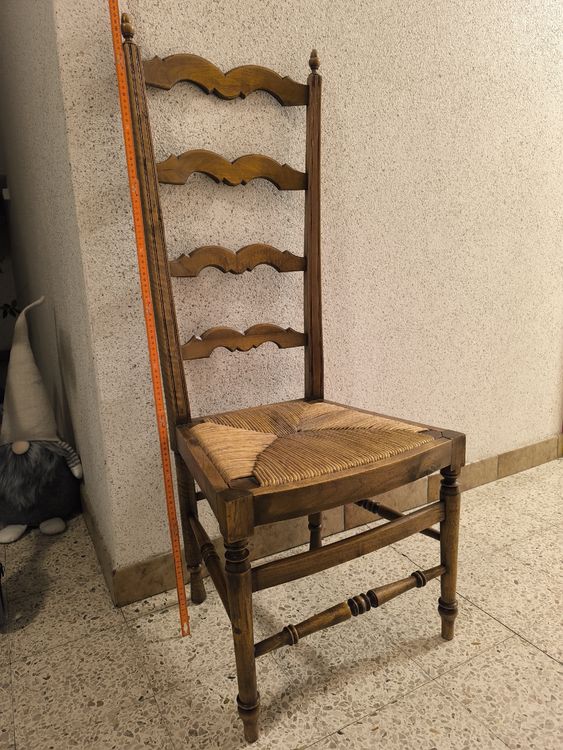 Chaise rustique en bois avec assise en paille | Kaufen auf Ricardo