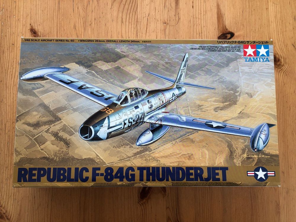 Modellbausatz Düsenjäger F-84G "Thunderjet", Herst: Tamiya (Neu und originalverpackt) in ...