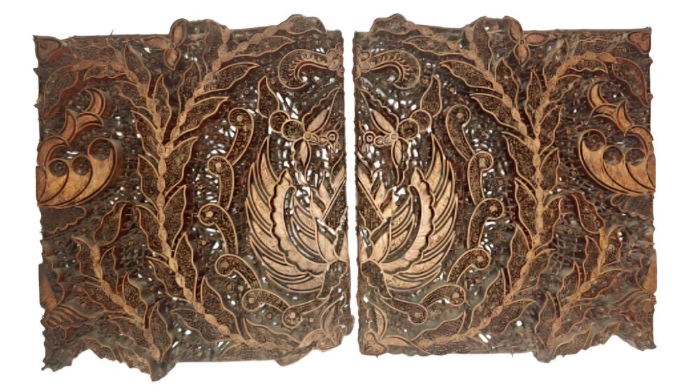 PAIR VINTAGE FLOWER BATIK COPPER STAMP | Kaufen auf Ricardo