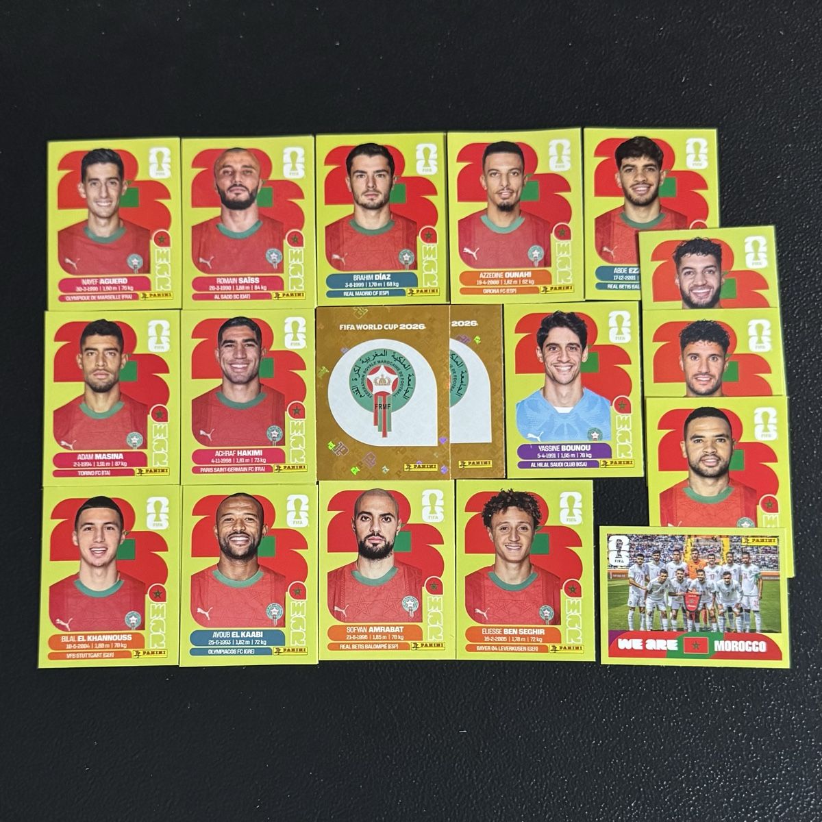 Marokko Panini Sticker FIFA WM 2026 Team Lot 22 Stück (Neu (gemäss ...