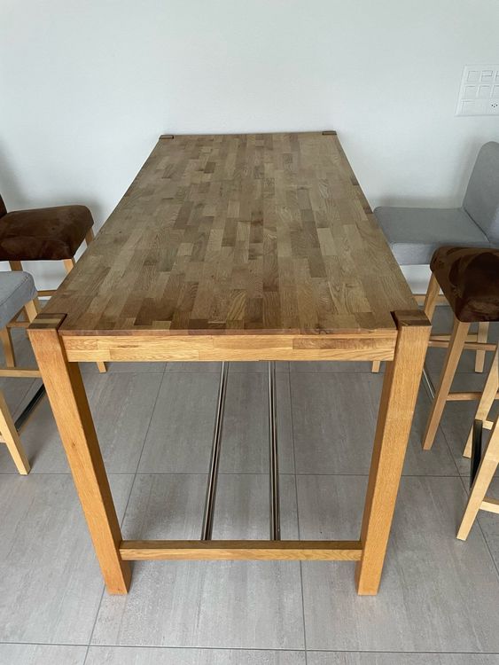 Tisch aus Holz, 160 cm x 80 cm Höhe 95 cm, mit 6 Stühle | Kaufen auf ...